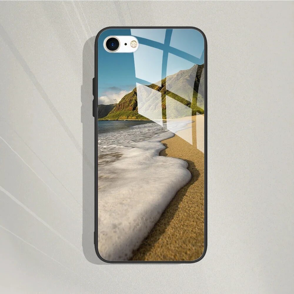 Чехол для iPhone 8, чехол из закаленного стекла, задняя крышка телефона 01569, For iPhone SE 2020