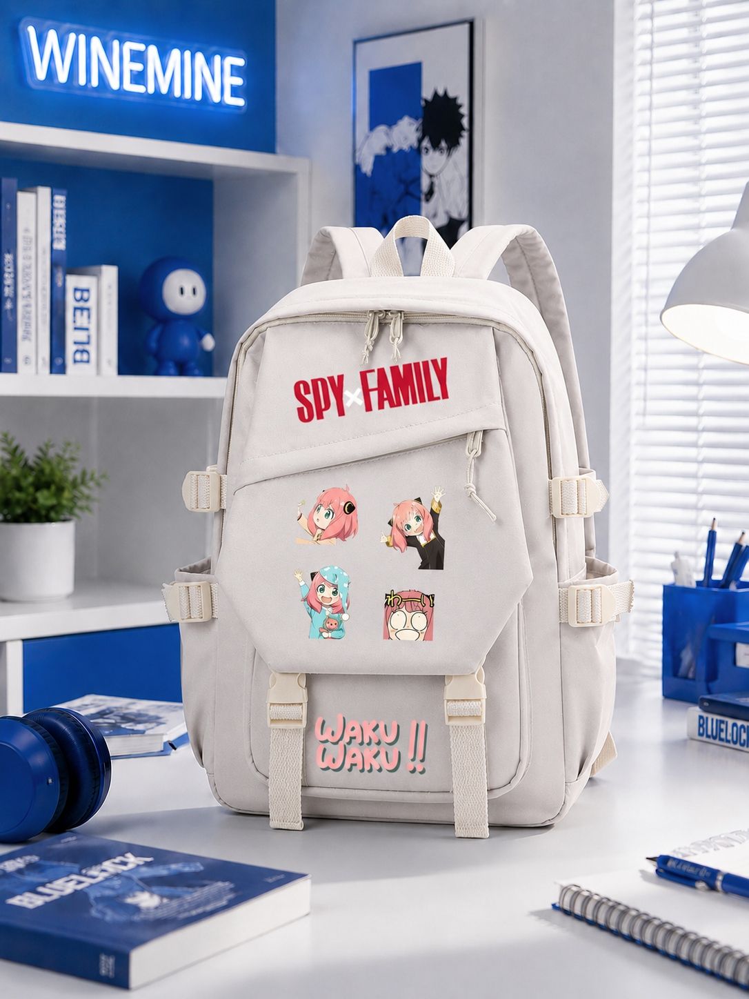 Подростковый рюкзак Spy x Family с аниме-принтом, черный, вместительный, для учебы и повседневного использования