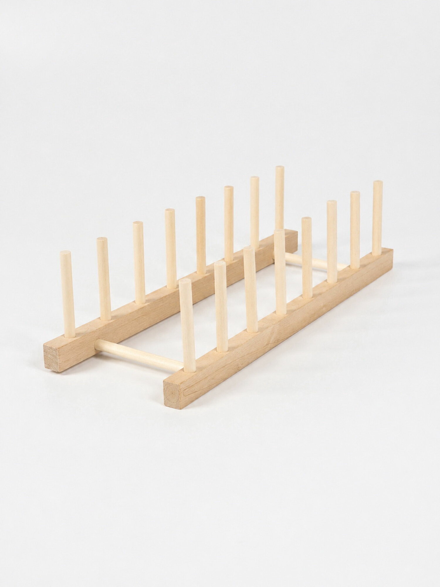 Подставка - сушилка для разделочных досок и посуды, 7 секций, 13.5x40 см, дерево, бежевая