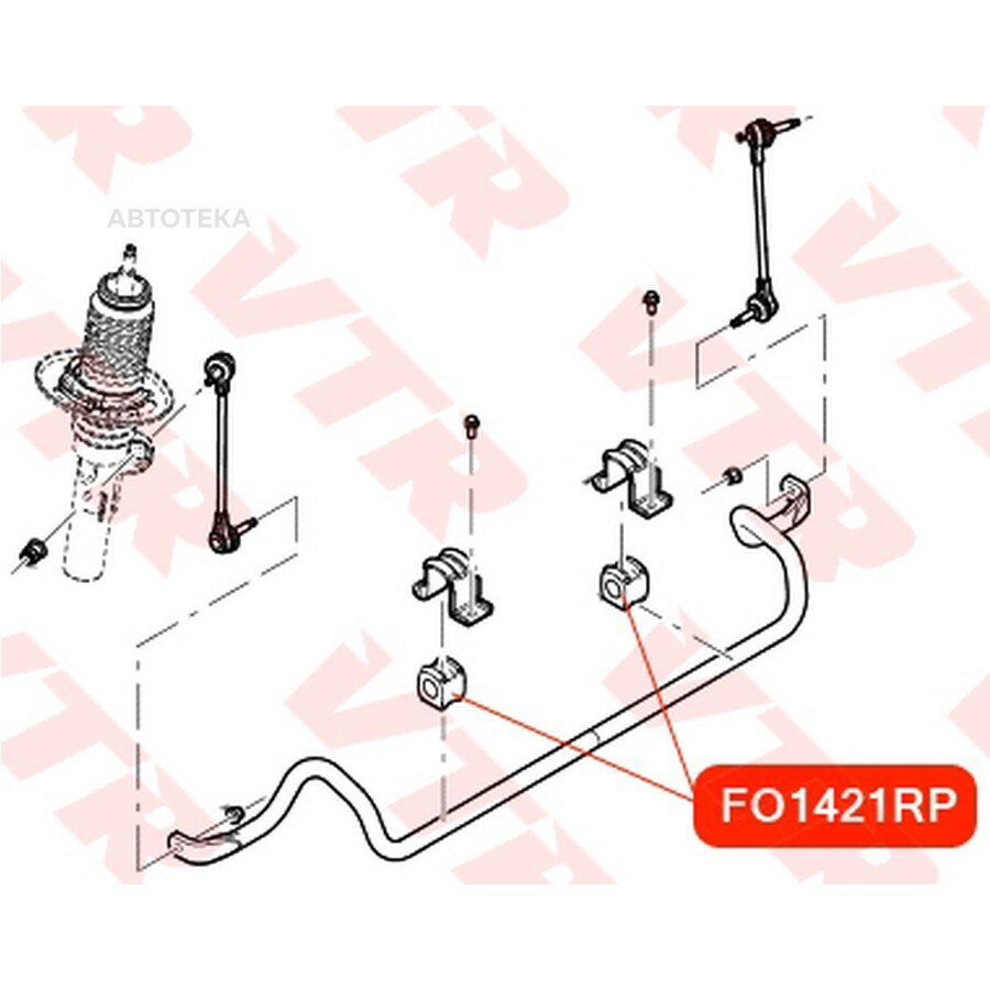 Полиуретановая втулка стабилизатора передней подвески (d 31) VTR FO1421RP