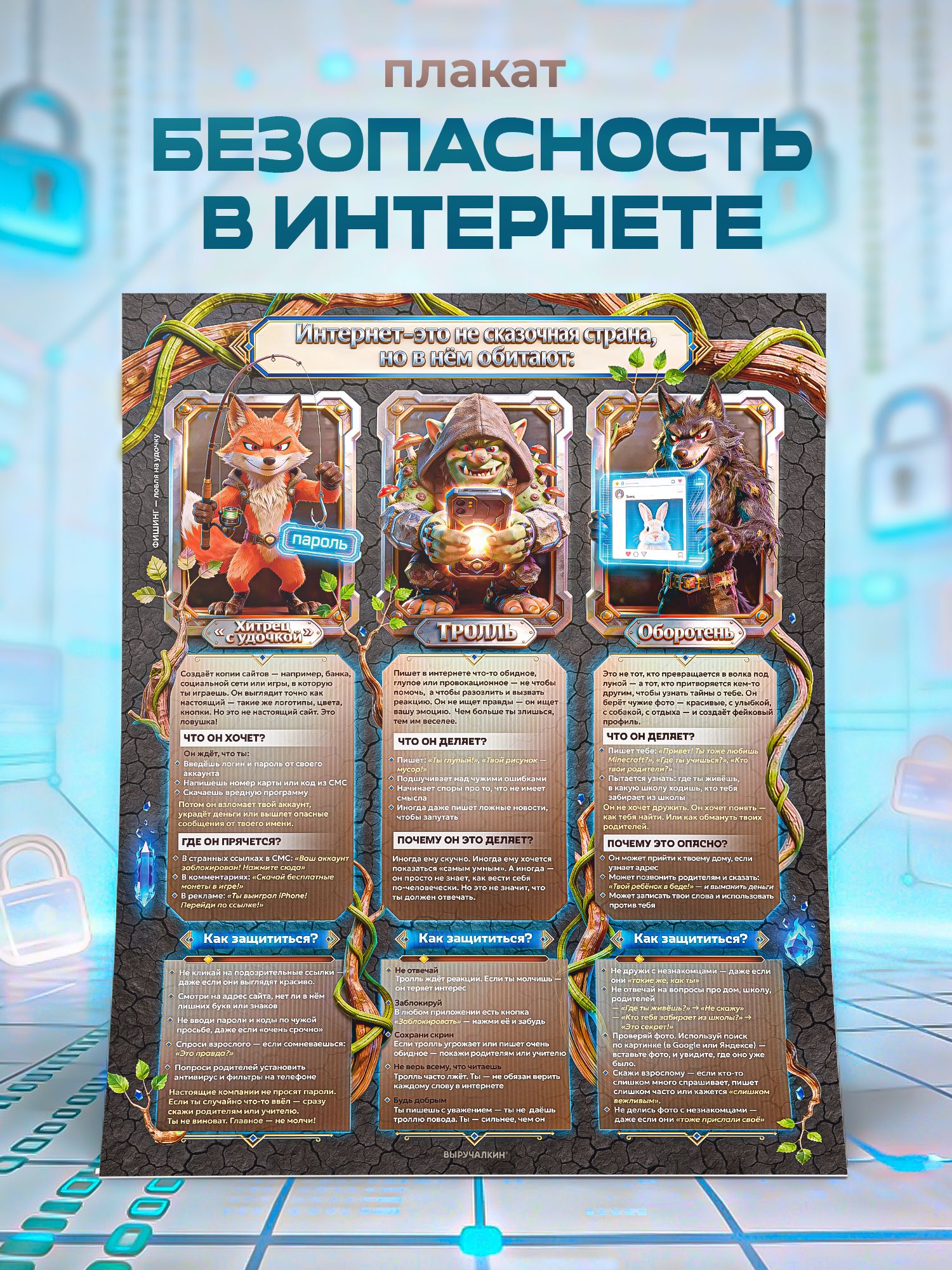 Плакат Онлайн безопасность, Выручалкин