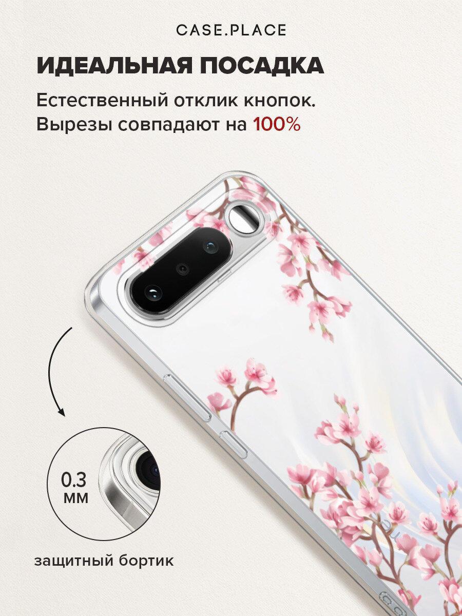 Силиконовый чехол на Realme 16 / Реалми 16 с принтом Весенняя сакура — фото 1