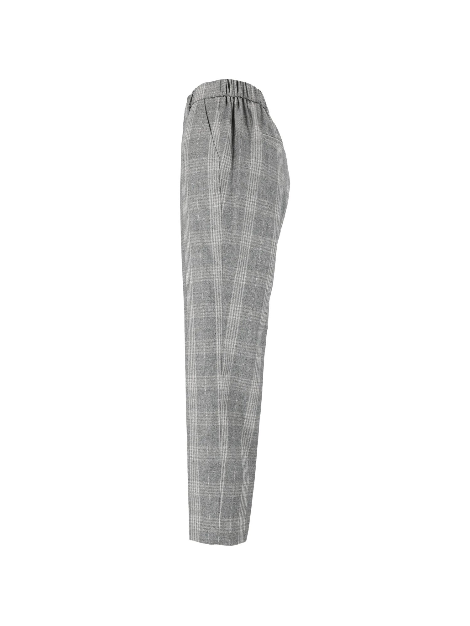 Брюки PESERICO Checked tapered trousers, размер 48, серый