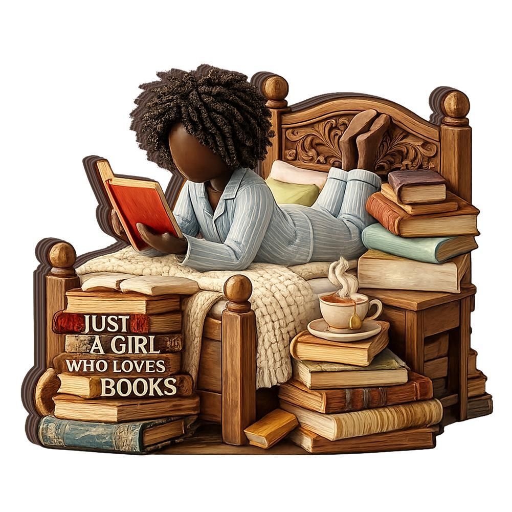 Статуэтка "Девочка, которая любит книги", деревянная, 15 см