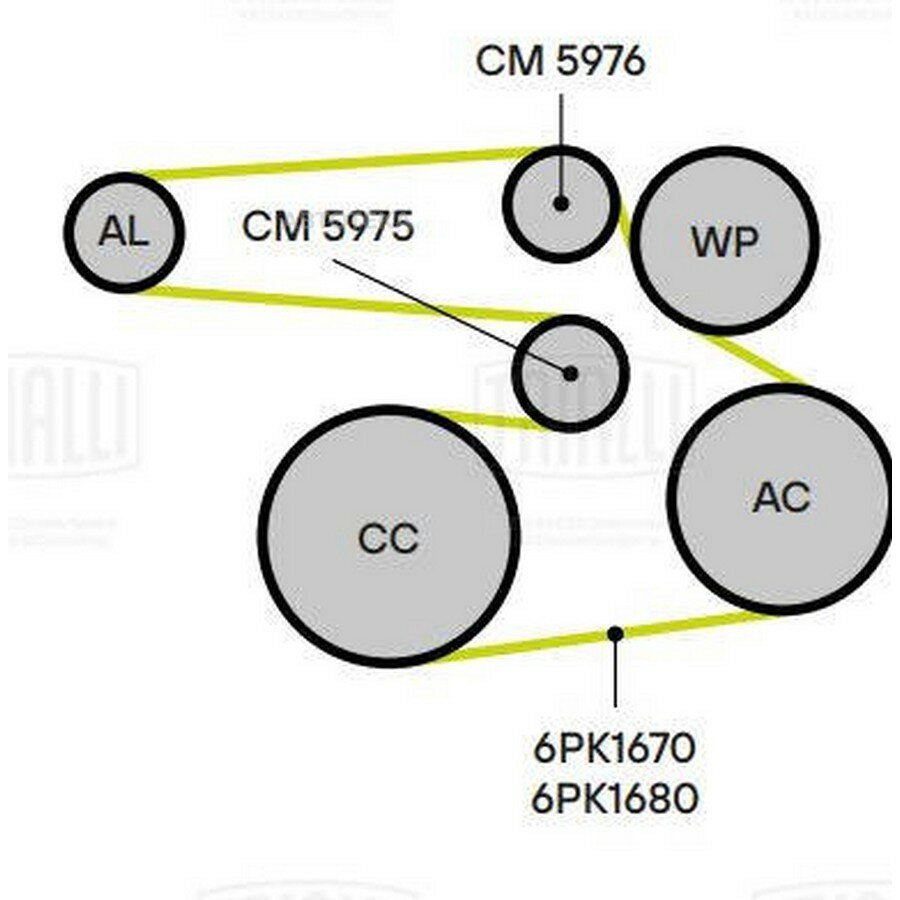Ролик ремня приводного LEXUS RX (15-)/NX (14-) 2.0T (8AR) (с натяж. мех.) TRIALLI CM5975