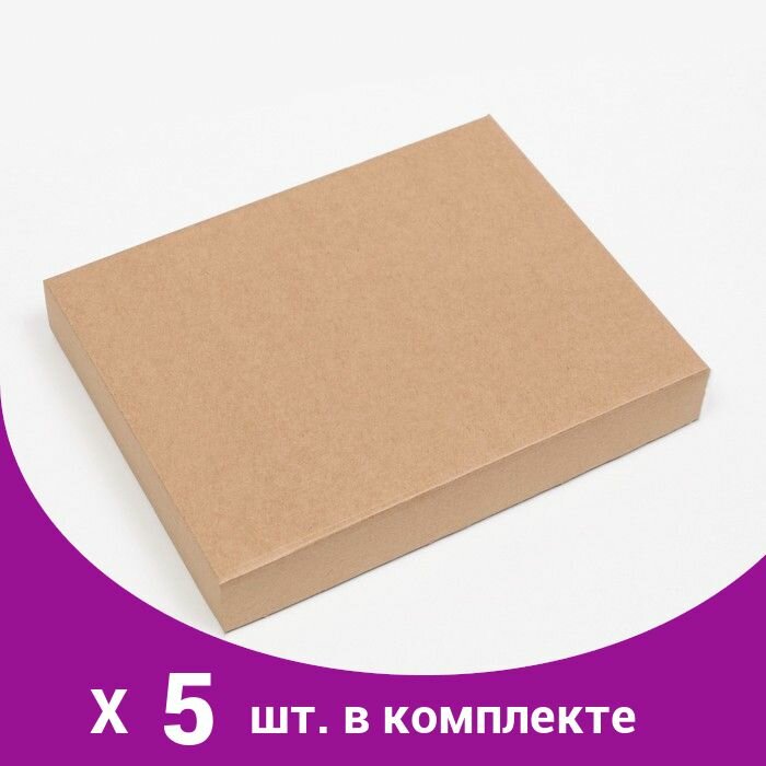 Коробка сборная без печати крышка-дно бурая без окна 26 х 21,5 х 4 см (5 шт)