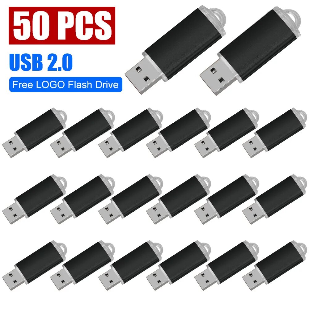 KFHIREW USB Flash Drive 2.0 4/8/16/32/64 ГБ 16 ГБ, Black 50pcs