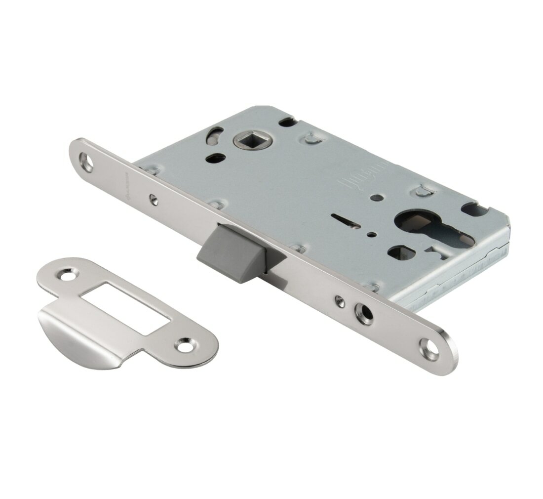 Дверная защелка бесшумная Archie LP 5112 CL N (хром) под ручку и ключевой цилиндр