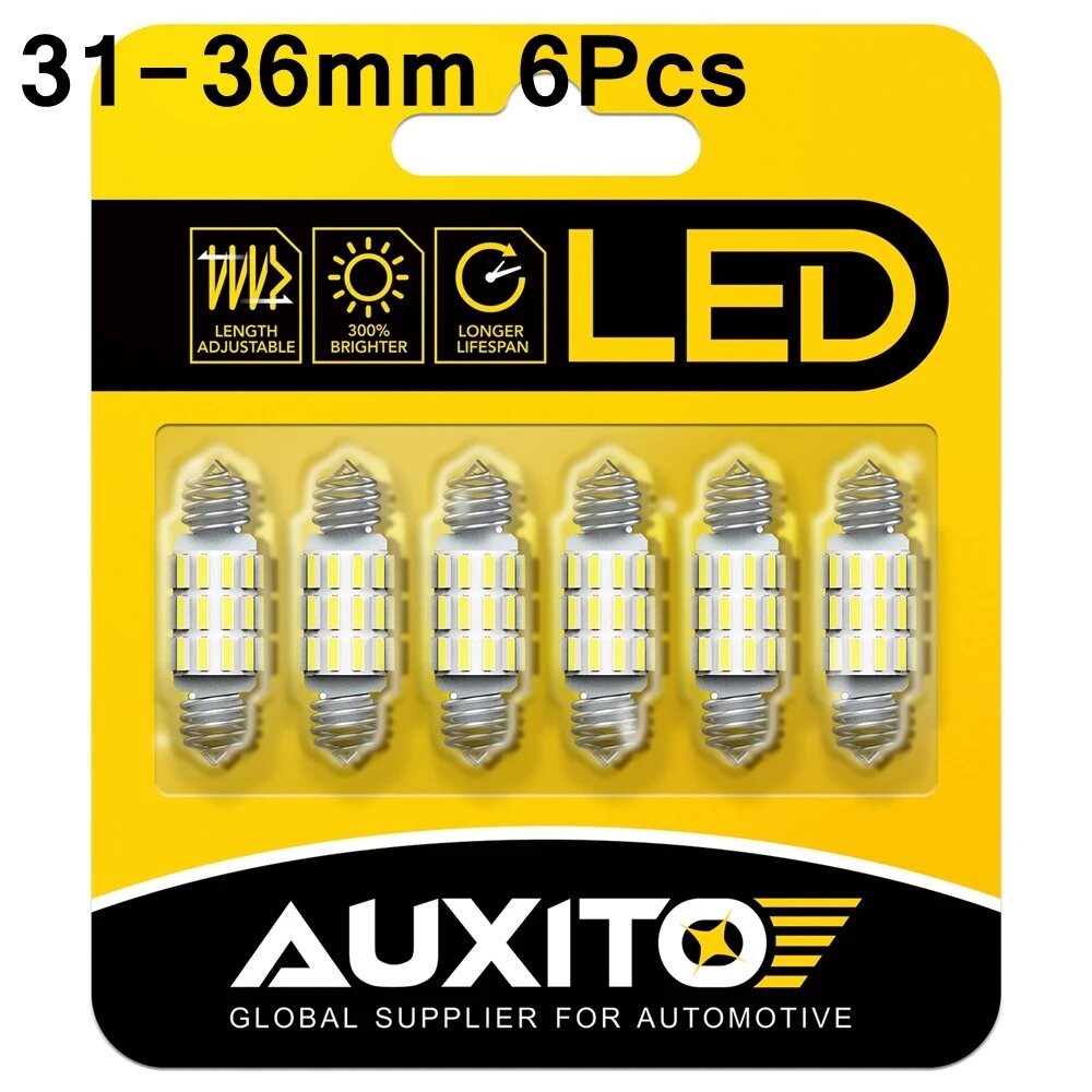 AUXITO LED Лампы 31-36 мм, 6 шт.