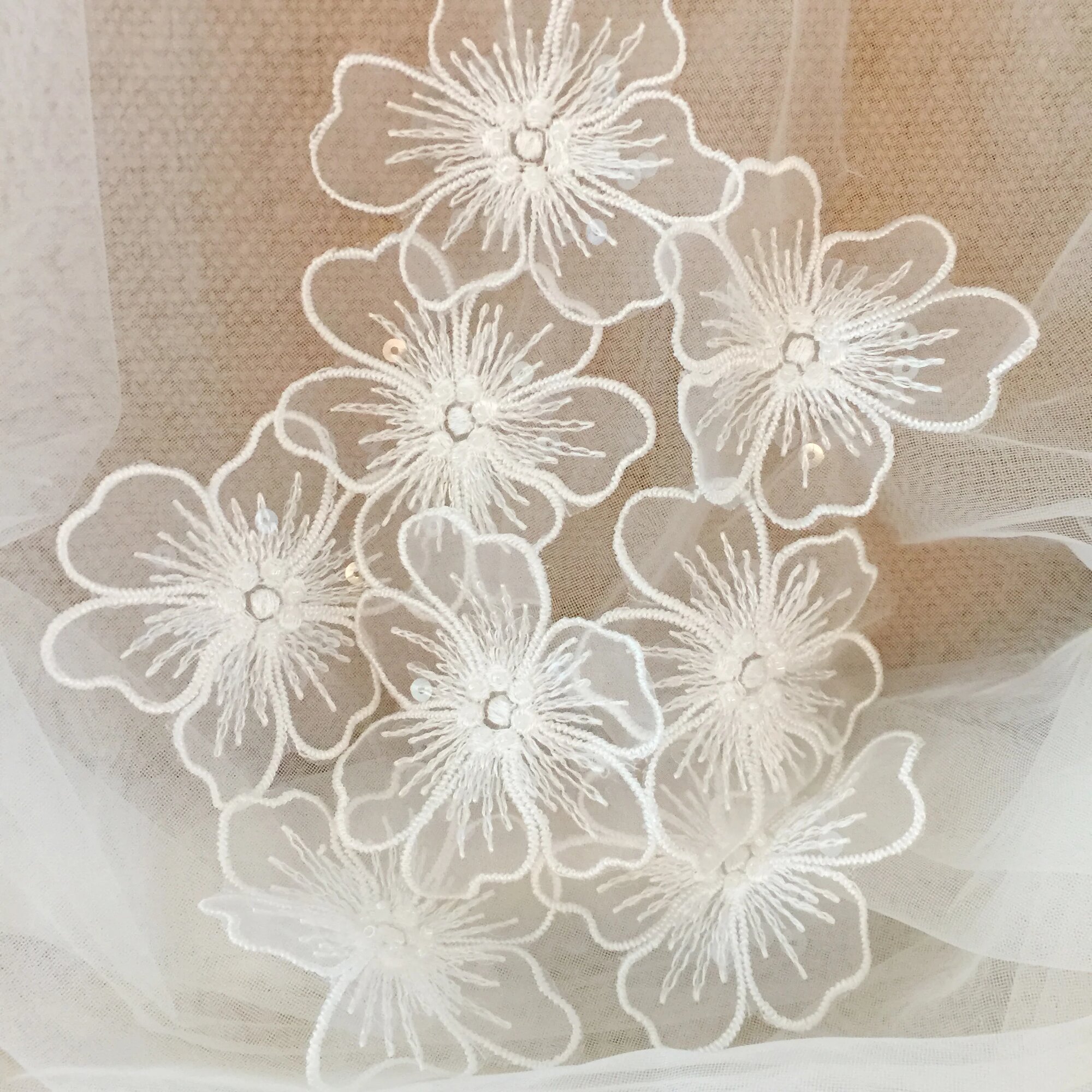 Цветковые заплатки с блестками 100 шт. Big size at 8 cm