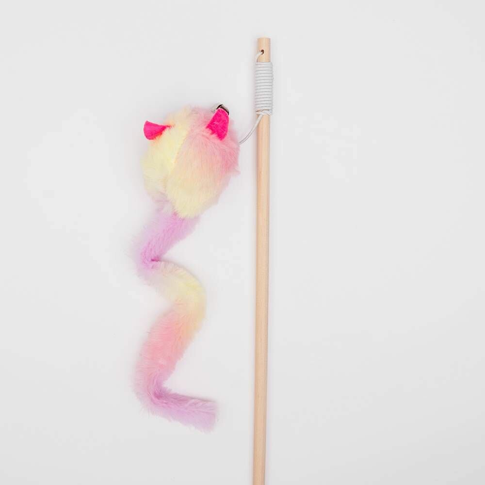 Игрушка-дразнилка с мышкой и бубенчиком для кошек, 40 см