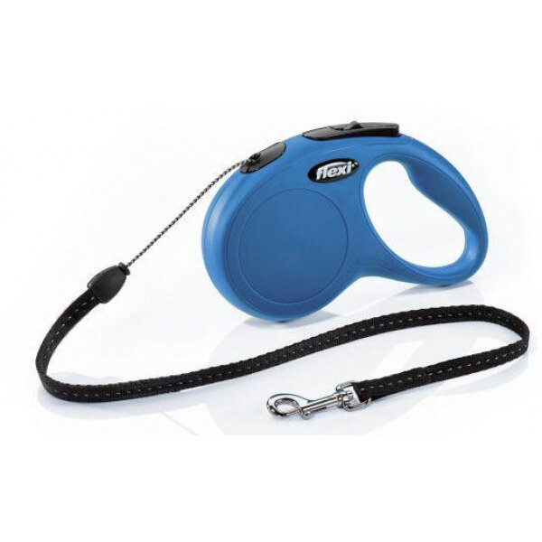 Flexi New Classic S Рулетка для собак весом до 12кг длинна 8м с тросом синяя