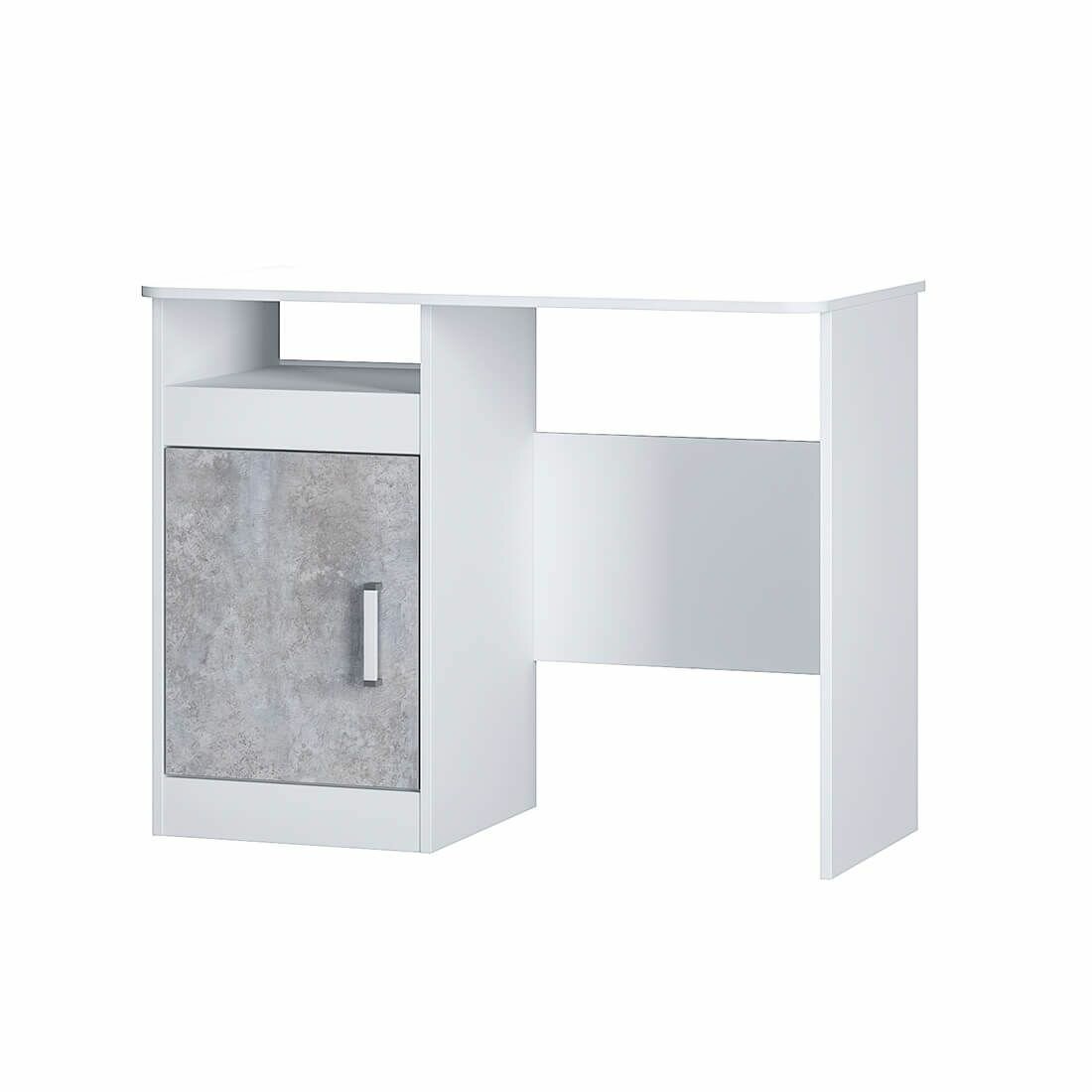 Письменный стол Паскаль белый/цемент светлый