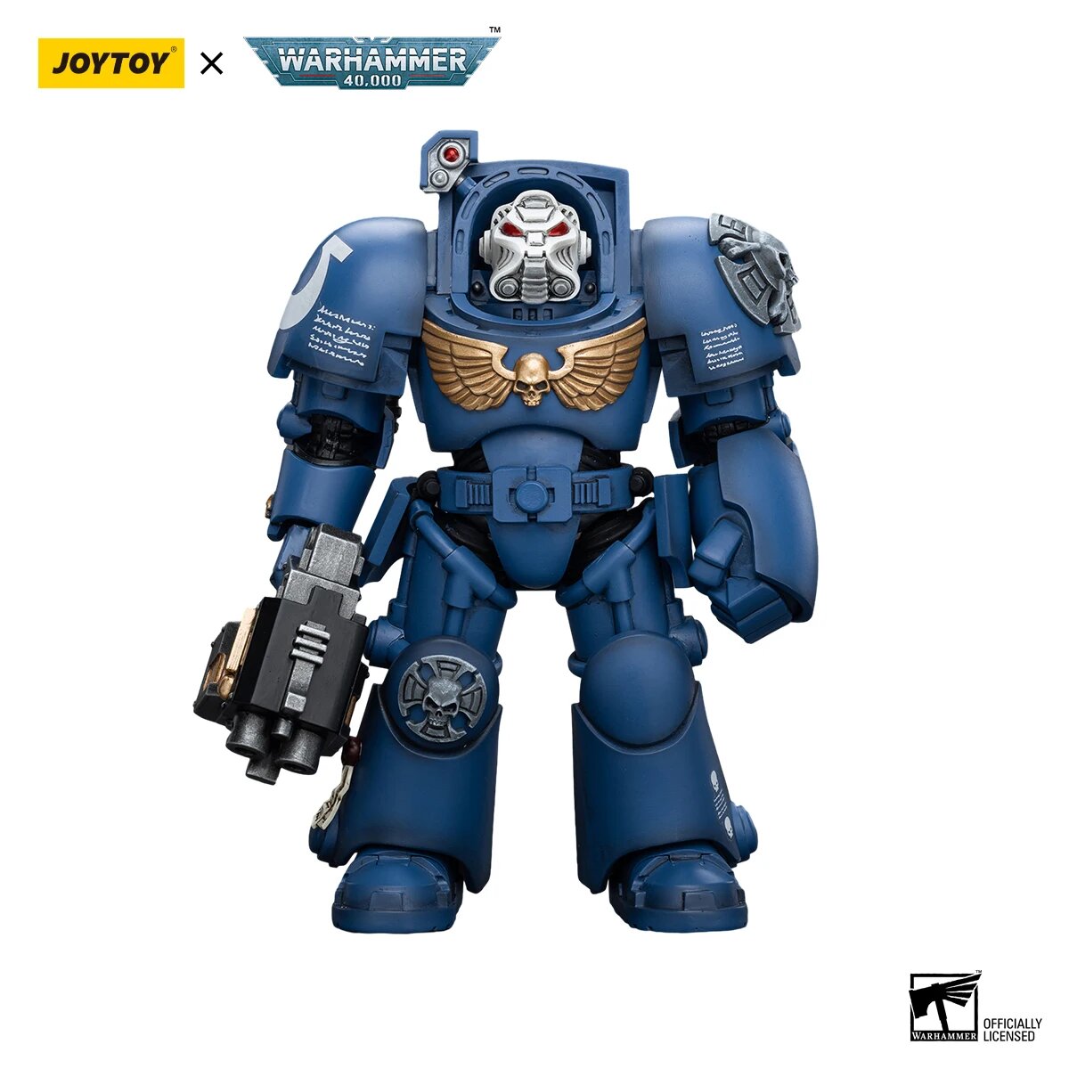 JOY TOY Warhammer 40K 1/18 Фигурки Ультрамарины Терминатор Отряд Штурмовая Темно-синий, Storm Bolter