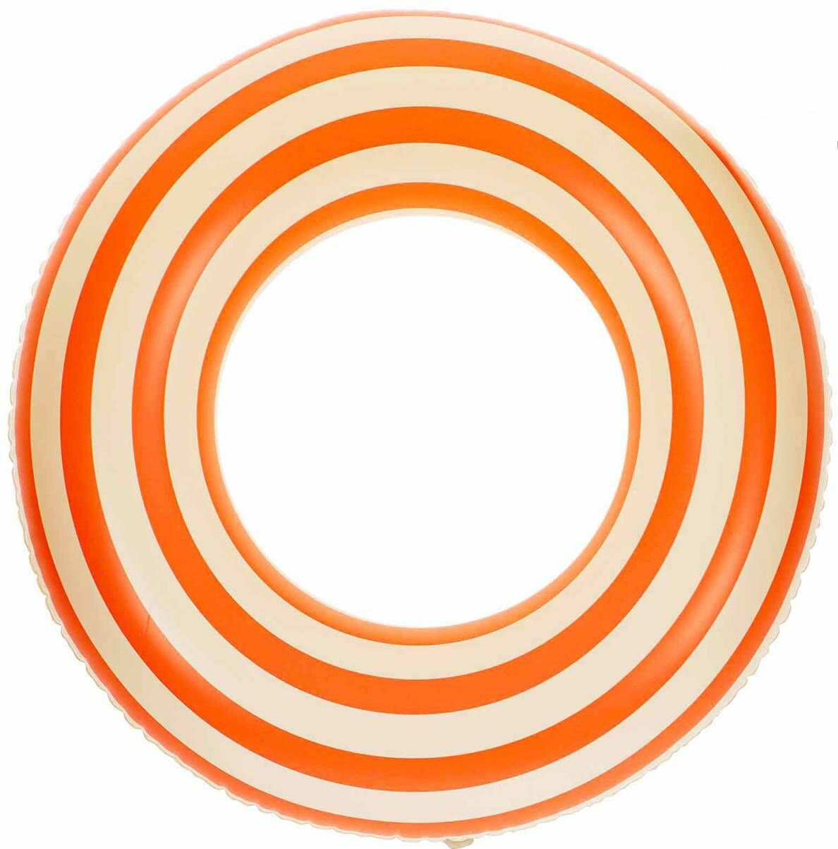 Надувной круг для плавания и купания на море и в бассейне, плавательный круг диаметр 80 см, цвет белый/оранжевый