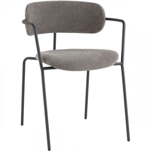 Стул обеденный Stool Group Дженни букле темно-серый каркас антрацитово-серый муар