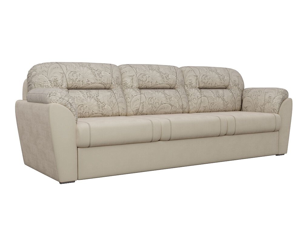 Прямой диван Бостон Luxe Бежевый Флау, дельфин, 255х90х100 см