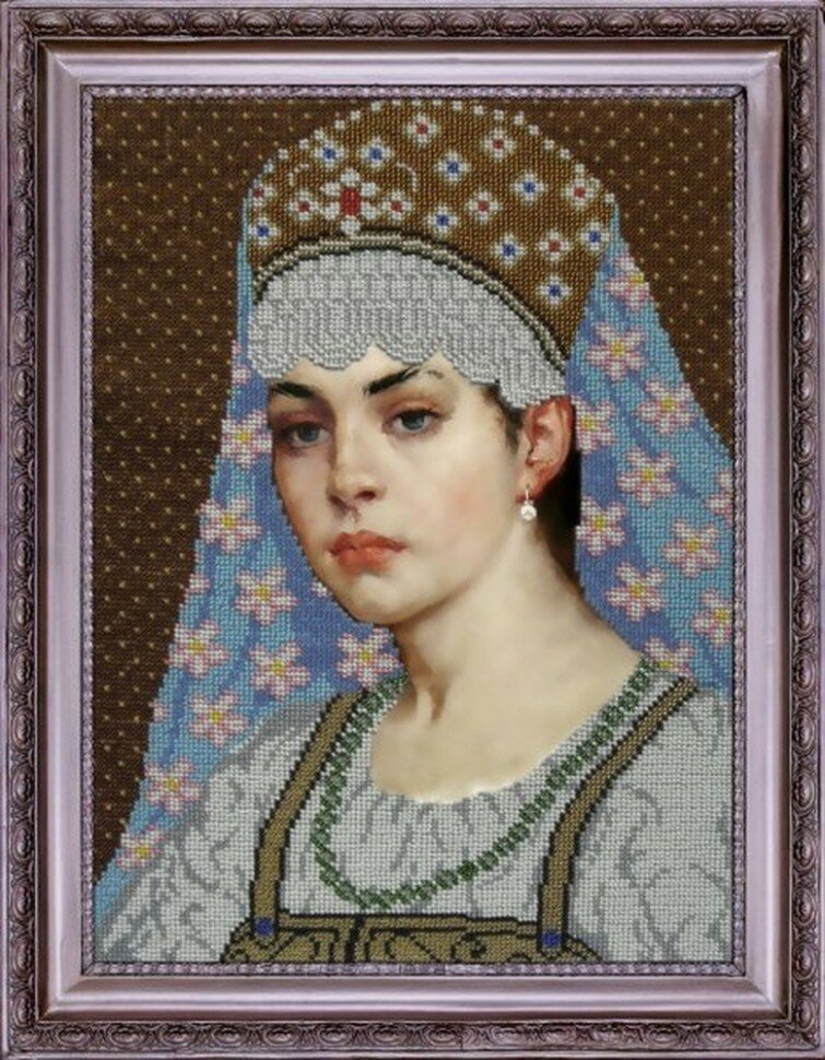 Набор для вышивания Вышиваем бисером #В-43 Дворянка, Вышивка бисером, 26 x 36 см