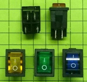 Выключатель SC 778 4c Подсв.220V желтый off-on