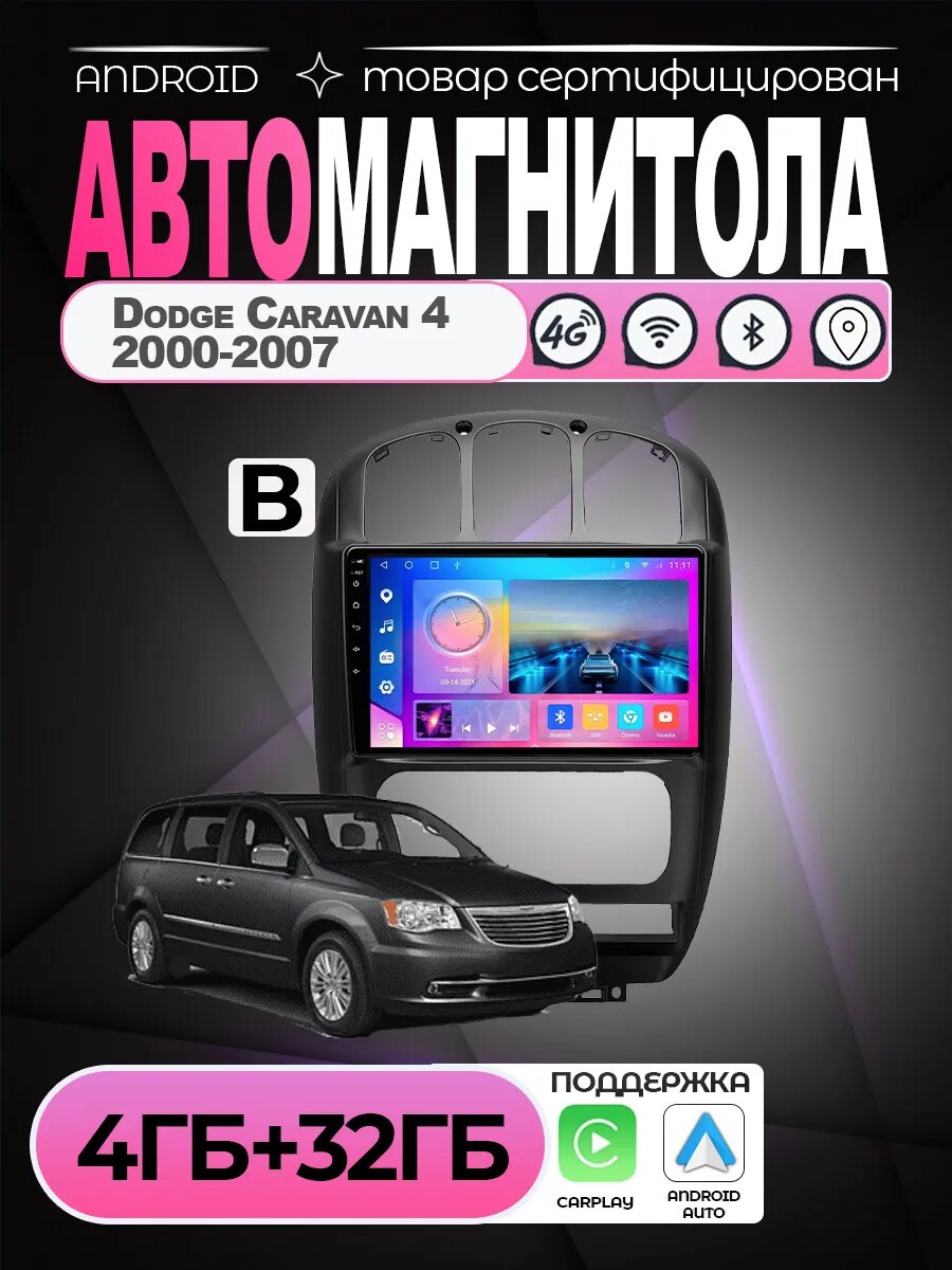 Магнитола TS18 PRO Dodge Caravan 4 2000-2007 4/64 Gb, Bluetooth, FM/AM, GPS