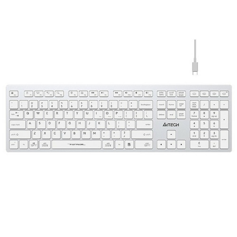 A4Tech Клавиатура Fstyler FBX50C белый USB беспроводная BT Radio slim Multimedia FBX50C WHITE