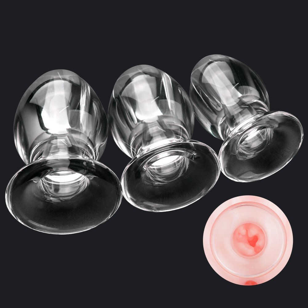 Набор анальных тоннелей S-Hande «Ollie» 3 шт стекло прозрачные