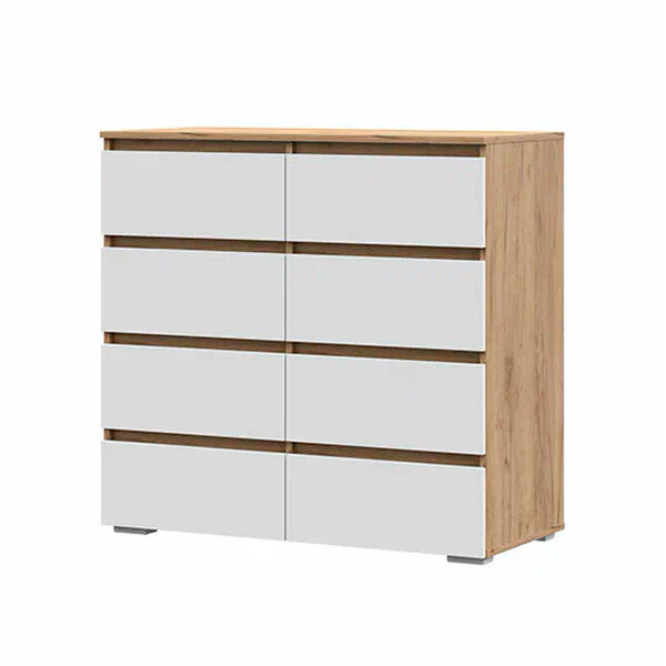 Комод для одежды большой Хелен КМ 04 (1002х958х460), белый/дуб крафт золото