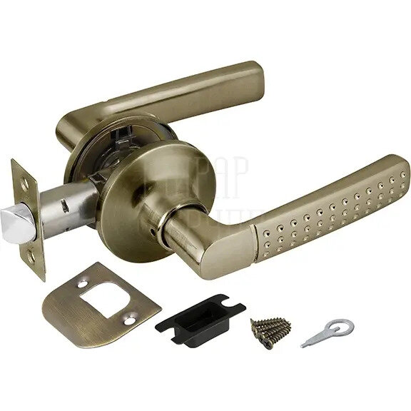 Дверная ручка-защелка Punto (Пунто) DK626 (без фик.) античная бронза