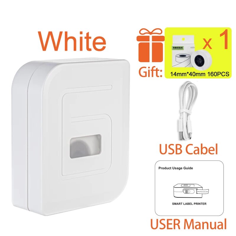 Портативный термопринтер CHIYI для этикеток PH1 White