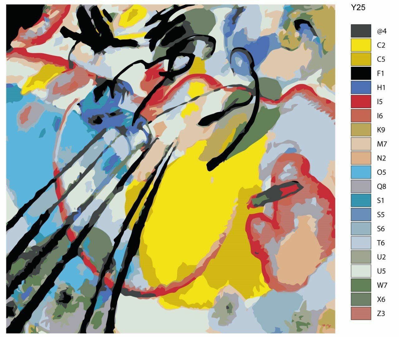 Картина по номерам Y-25 "Репродукция Василия Кандинского- Импровизация 26 " 40x40