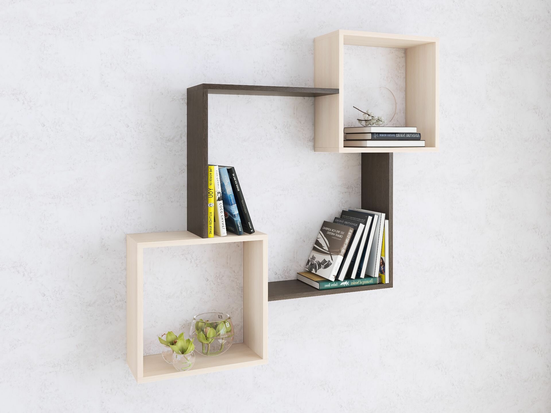 Полка навесная открытая ПН-2, ЛДСП, для дома, учебы, гостиной 1050х1050х180 тэкс