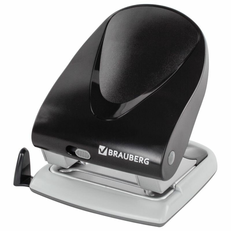 Дырокол BRAUBERG "G-Line", до 40 листов, черный