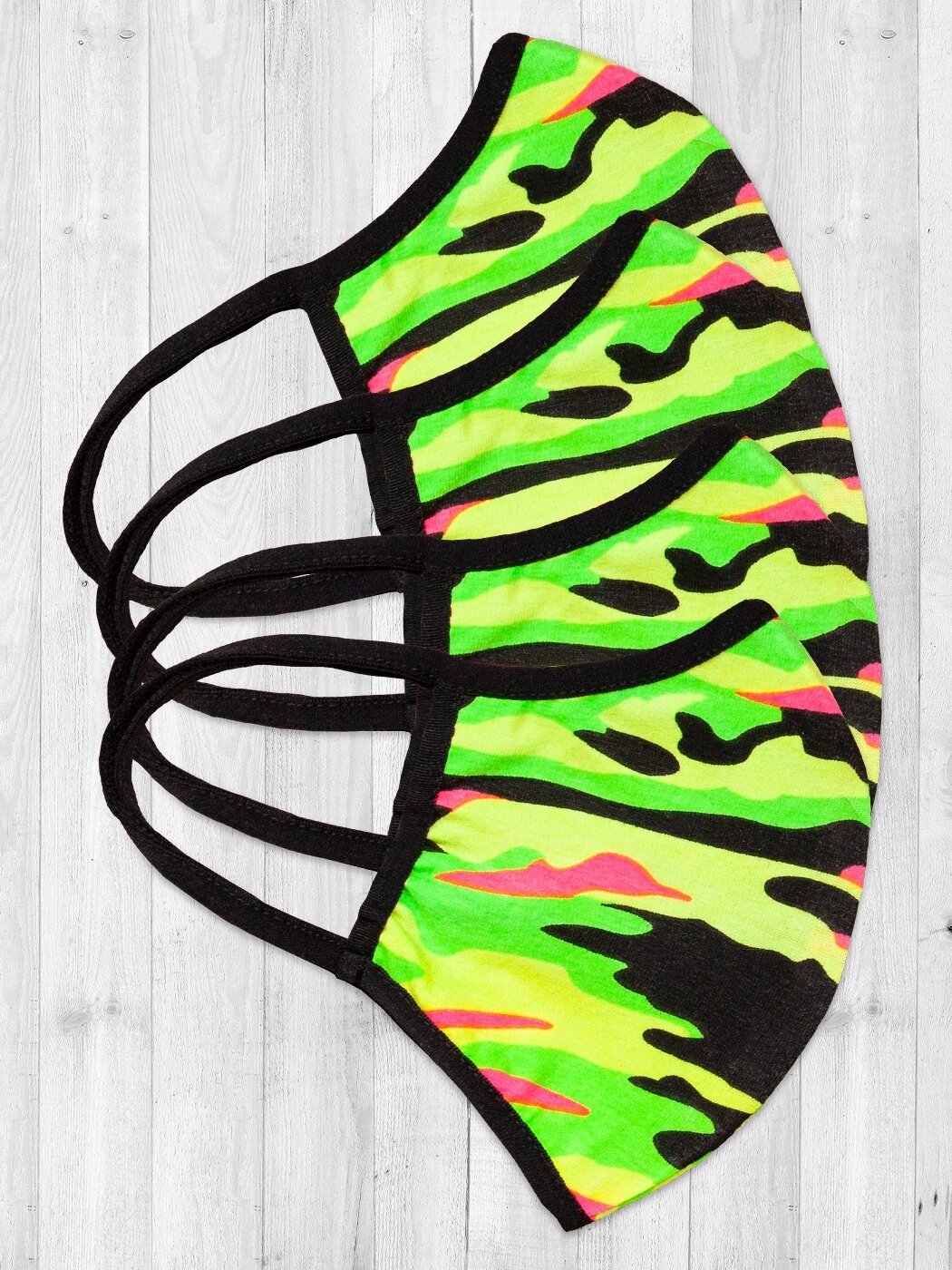 Тканевая маска для лица защитная "Неоновый камуфляж"