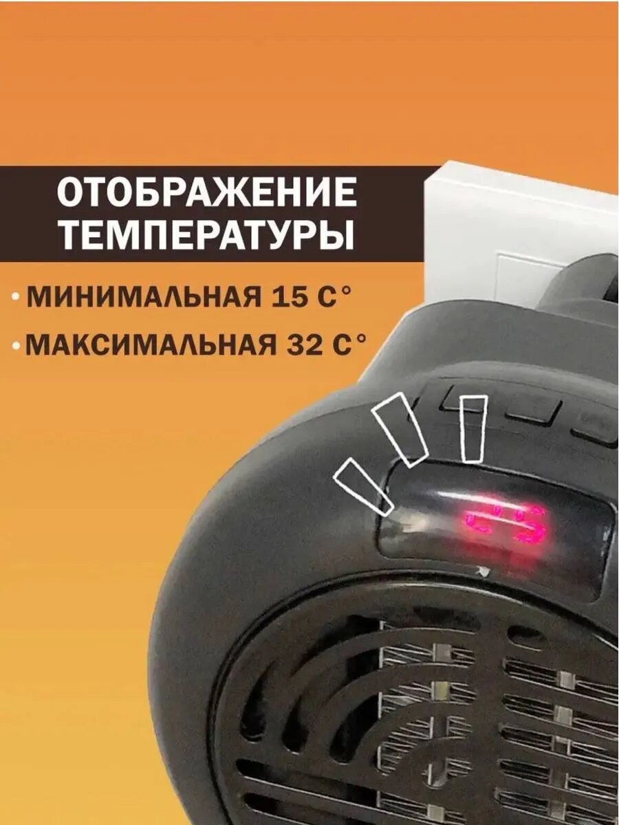 Мини-обогреватель, настенный, керамический, инфракрасный, с вентилятором — фото 1