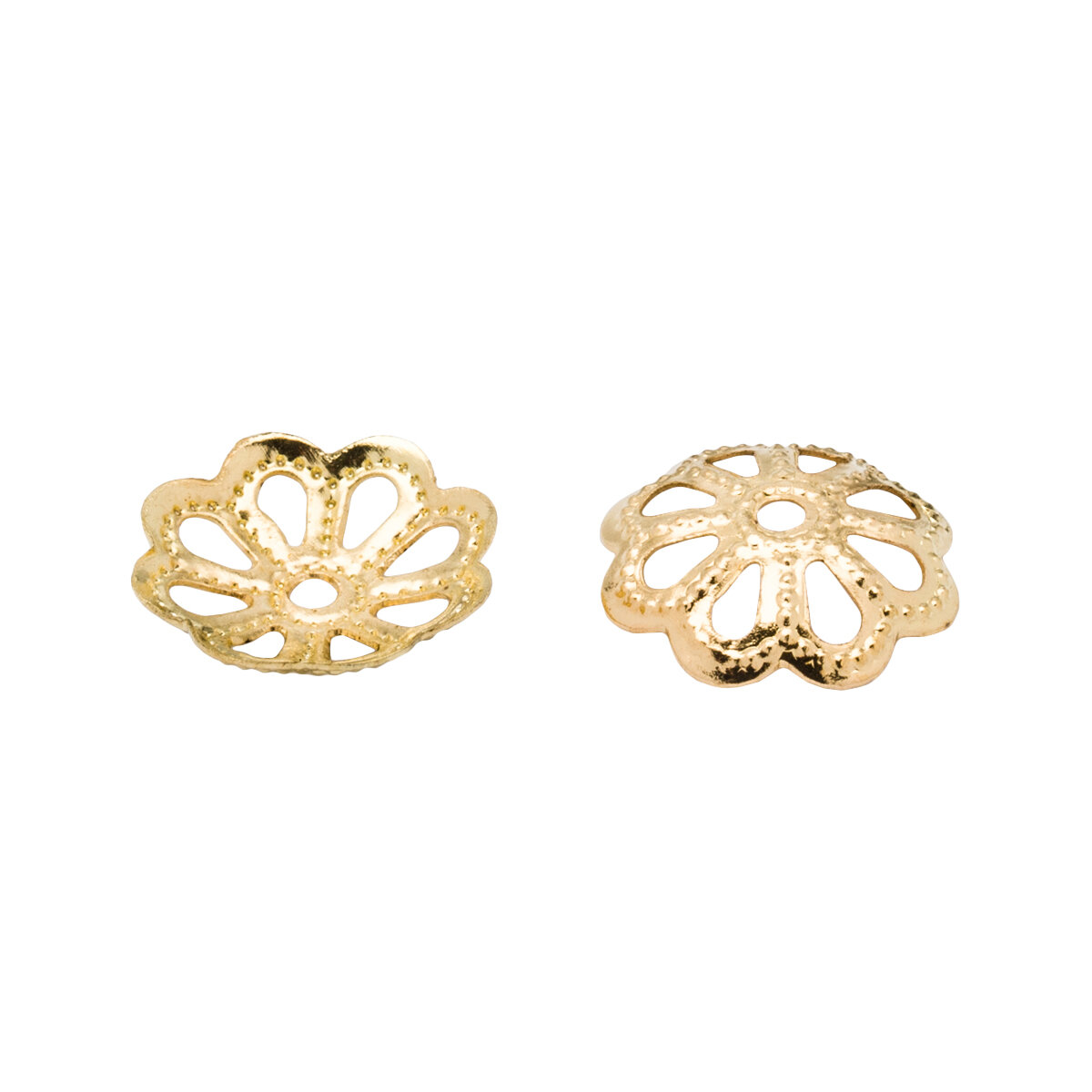 Шапочки для бусин, 10 мм, 50 шт, Astra&Craft (Золото) (4AR198)