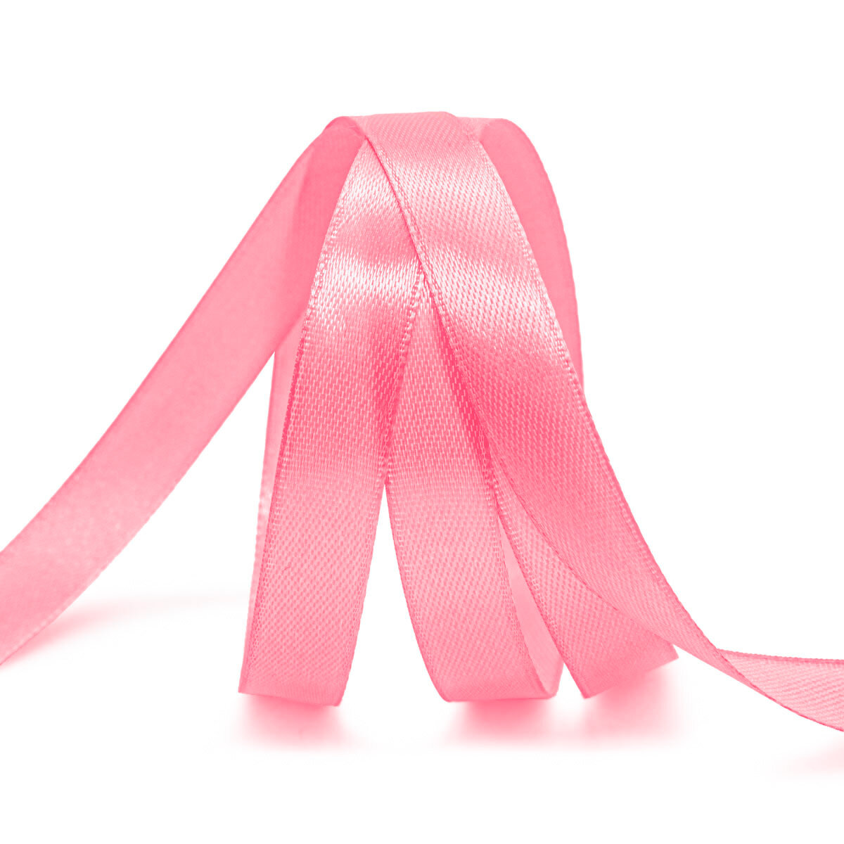 Лента атласная декоративная Айрис, 1,2см*22,86м, полиэстер (012 ярко-розовый)