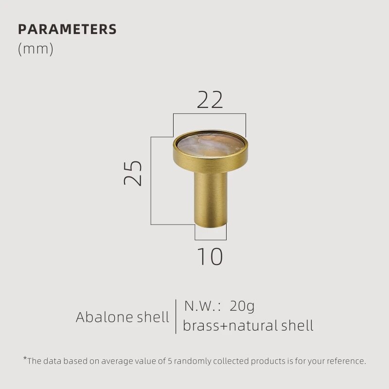 Латунные крючки Dooroom в виде ракушки Abalone shell-S