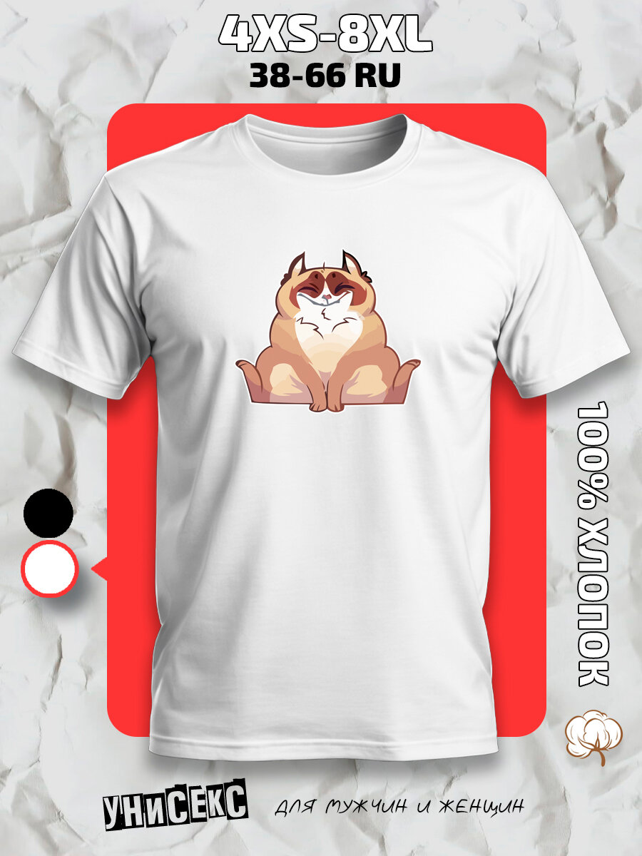 Футболка с принтом котик