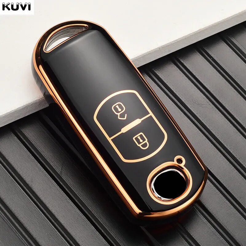 Новый чехол для дистанционного ключа из ТПУ для Mazda 2 3 6 Atenza Axela Demio CX-5 2 button Black