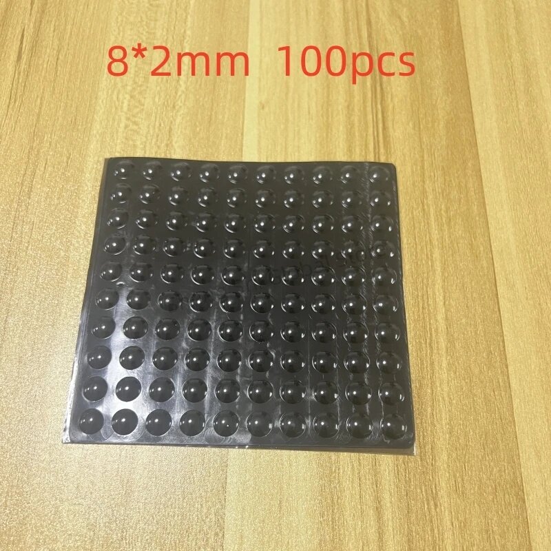 Силиконовые накладки мебельные 8x2 мм, черные, 100 шт.