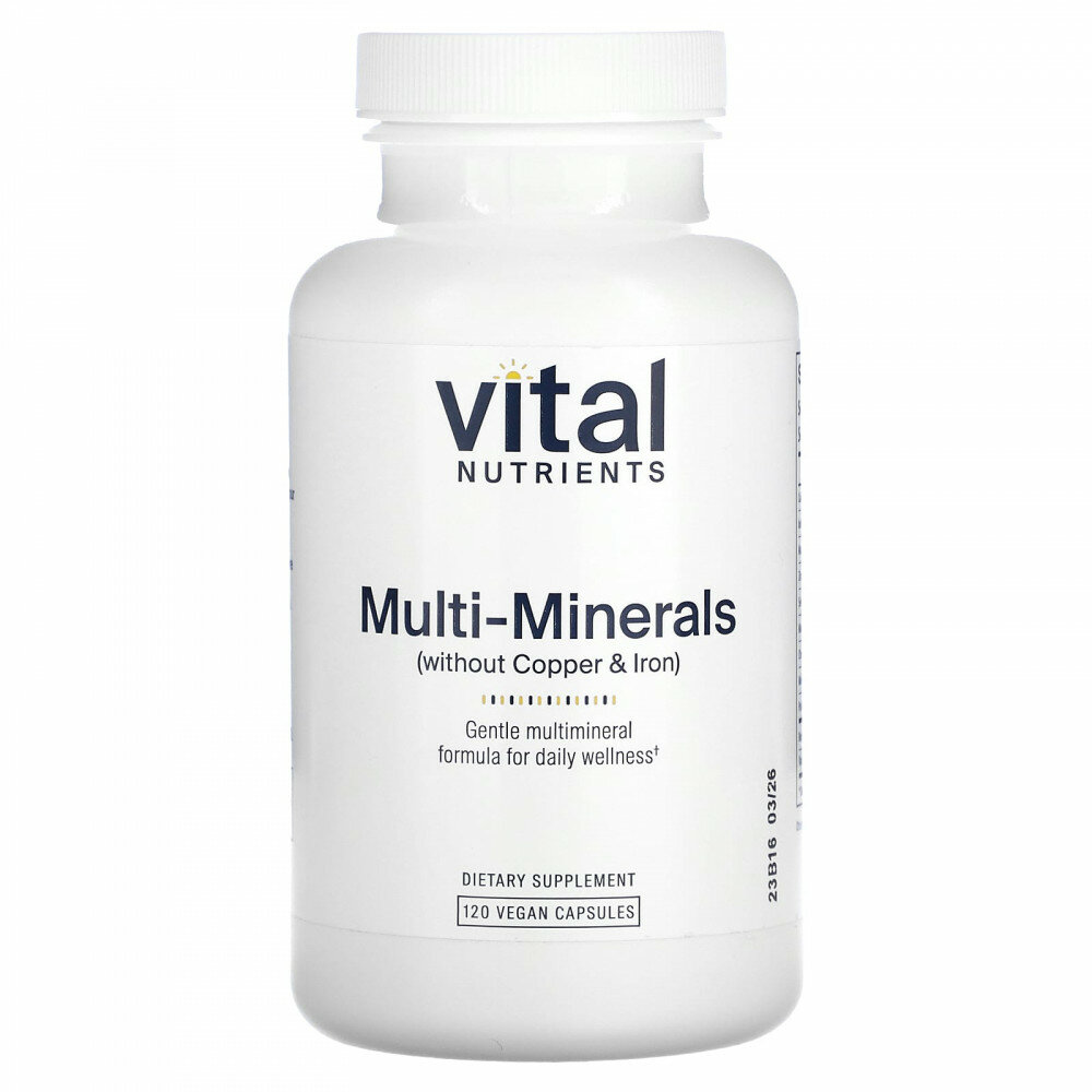 Vital Nutrients, Мультиминералы (без меди и железа), 120 веганских капсул