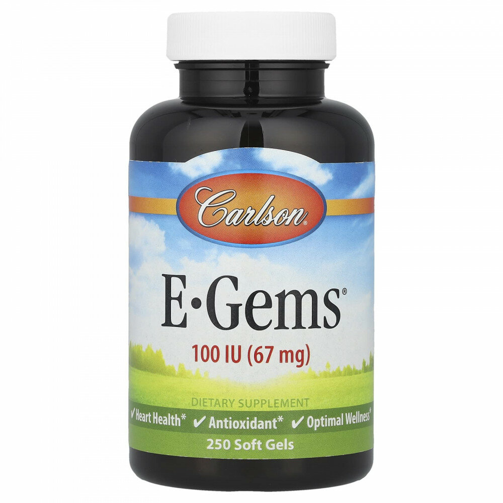 Carlson, E-Gems®, 67 мг (100 МЕ), 250 мягких таблеток