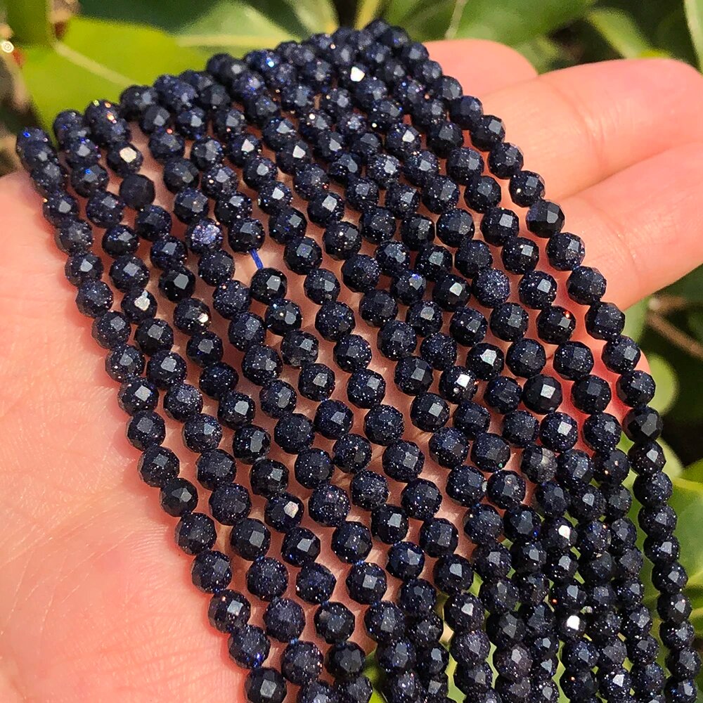 Синий сапфир бусины TTUIJI 2/3/4 мм Синий, 4mm 92pcs, Blue Sand