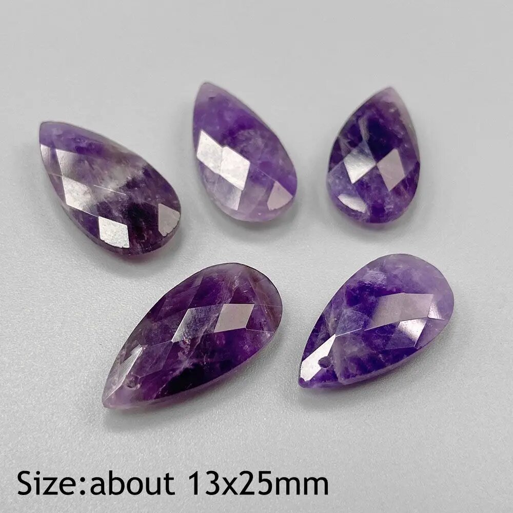 Каменные подвески амазонит форма капли 13x18 мм vinswet Фиолетовый, 3PCS, 17 Amethyst
