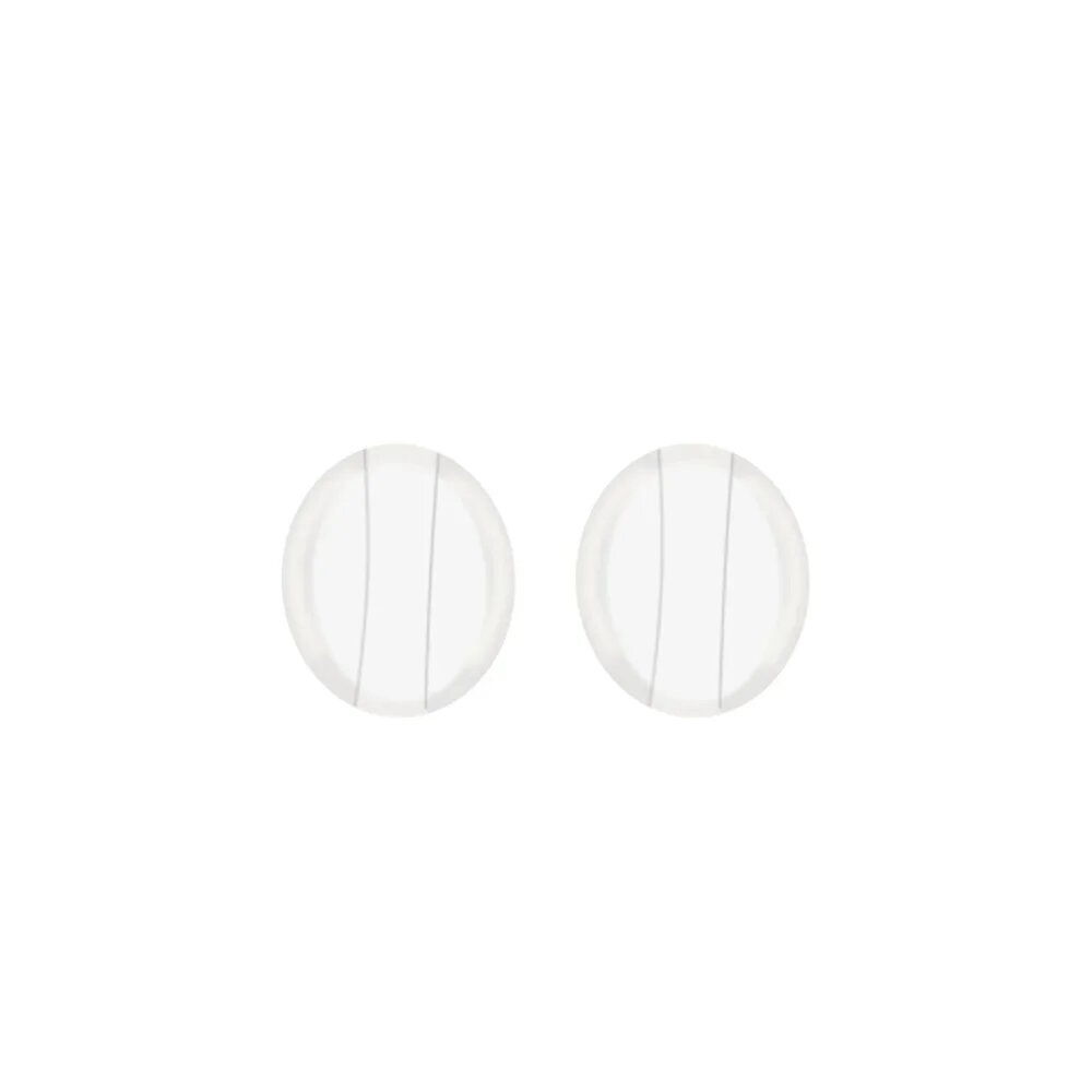 Белые силиконовые ушные ручки для очков, 1pair-round clear