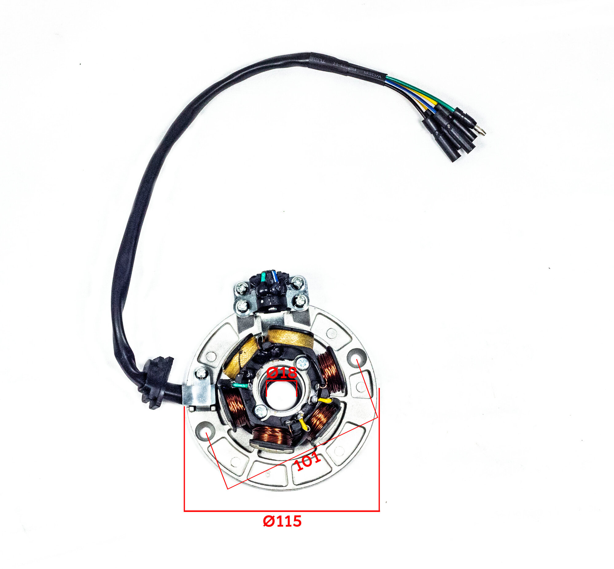Статор генератора с катушкой освещения KAYO двиг. YX140 / YX160