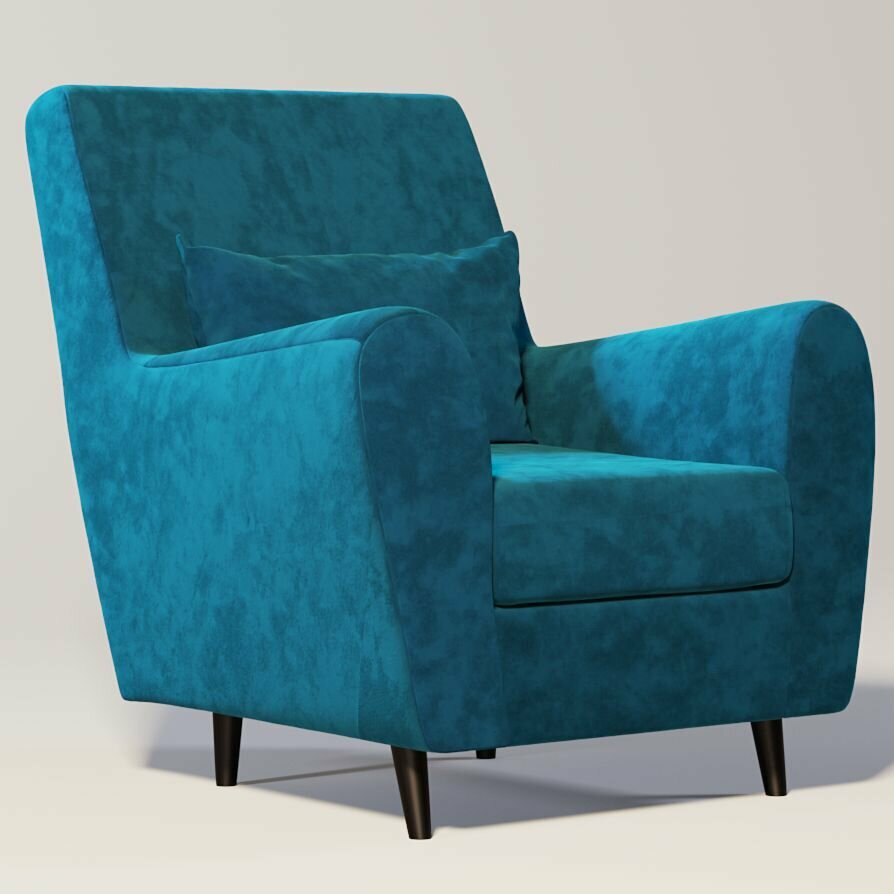 Кресло Легаси фабрика W&B, для отдыха, Плюш 06, Цвет кресла: светло-синий