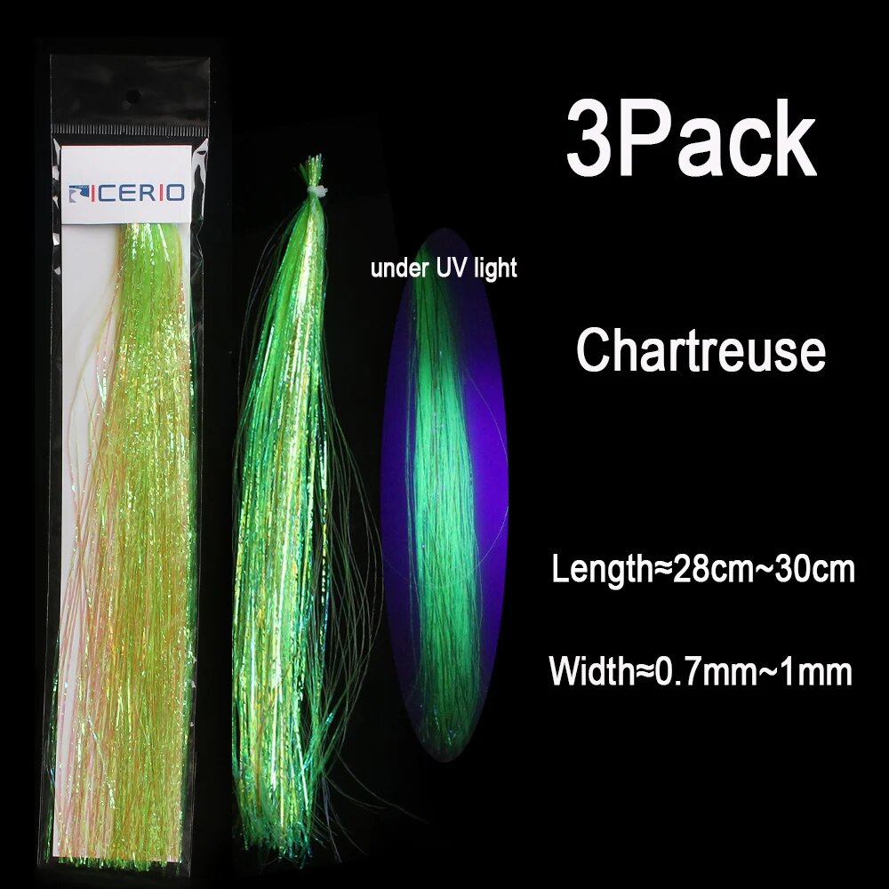 ICERIO Вспышки для мушек 3pack Chartreuse, 28-30см