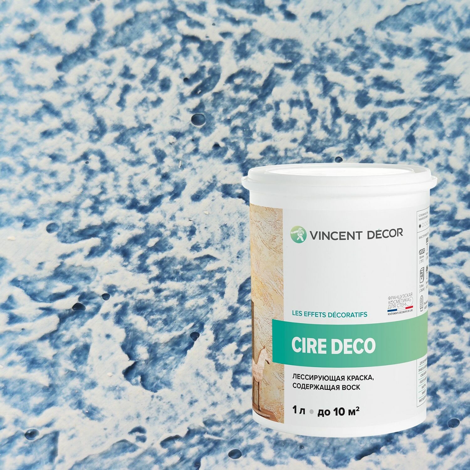 Краска декоративная лессирующая с воском Vincent Decor Cire Deco (1л) 51228