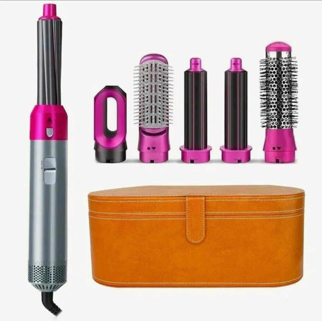 Мультистайлер 5в1 с чехлом - Фен многофункциональный/брашинг/набор для укладки